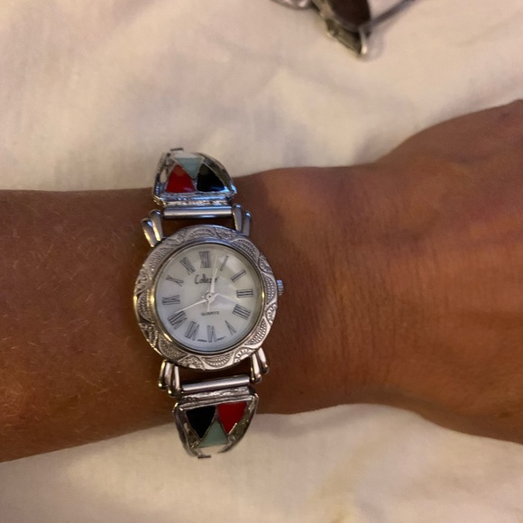 Jewelry | Collezio Silver Tone Black Green Red Yellow Enamel Stretch ...